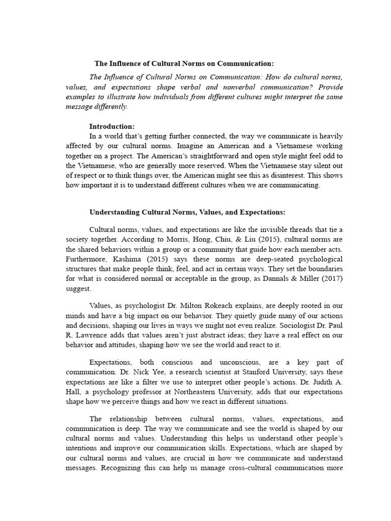 The-Influence-of-Cultural-Norms-on-Communication_ (1) | PDF | Nonverbal ...