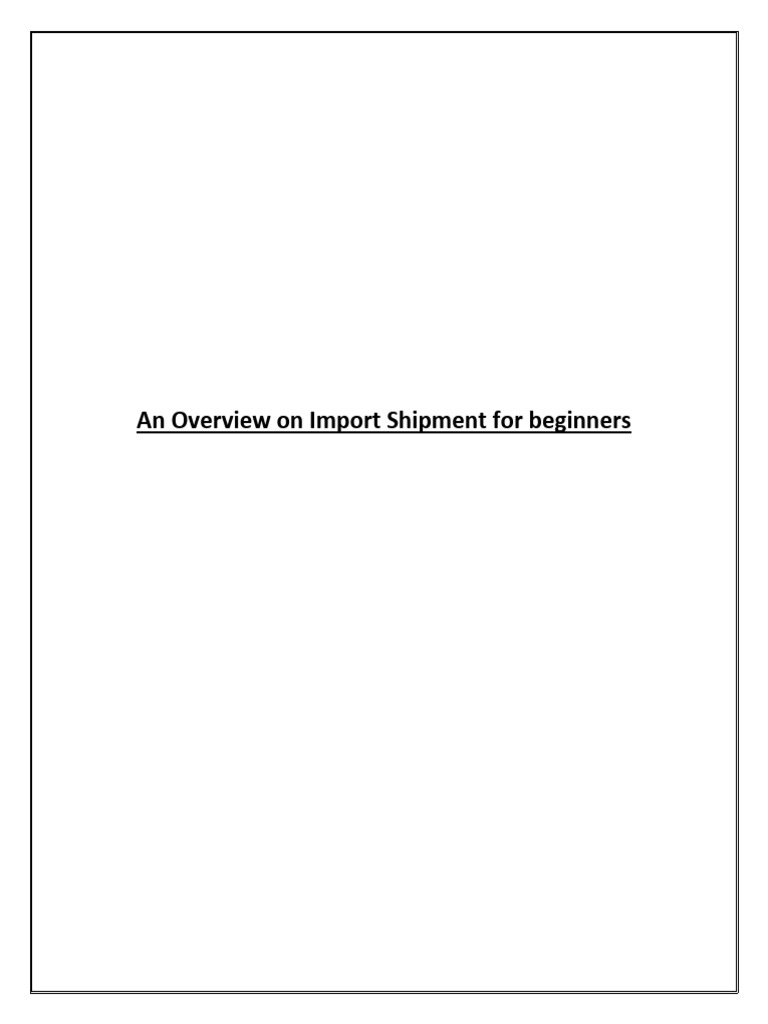 Overview of Container Shipping Import Process | PDF | Containerization ...