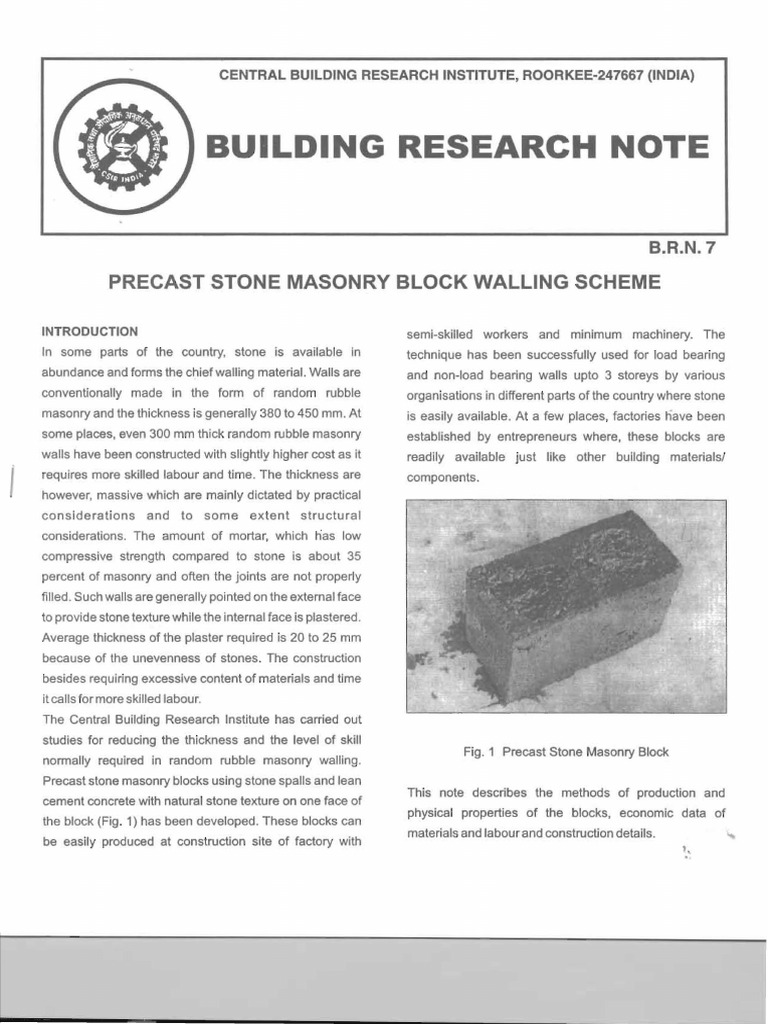 Bui Ding Research No: Precast Stone Masonry Block Walling Scheme | PDF ...