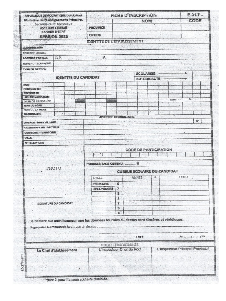 FICHE D IDENTIFICATION 4e TOUTES | PDF