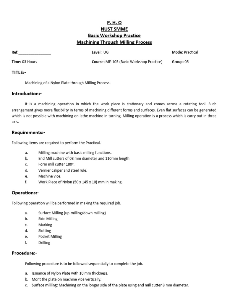 Milling Basics for UG Students | PDF | Machining | Mechanical Engineering
