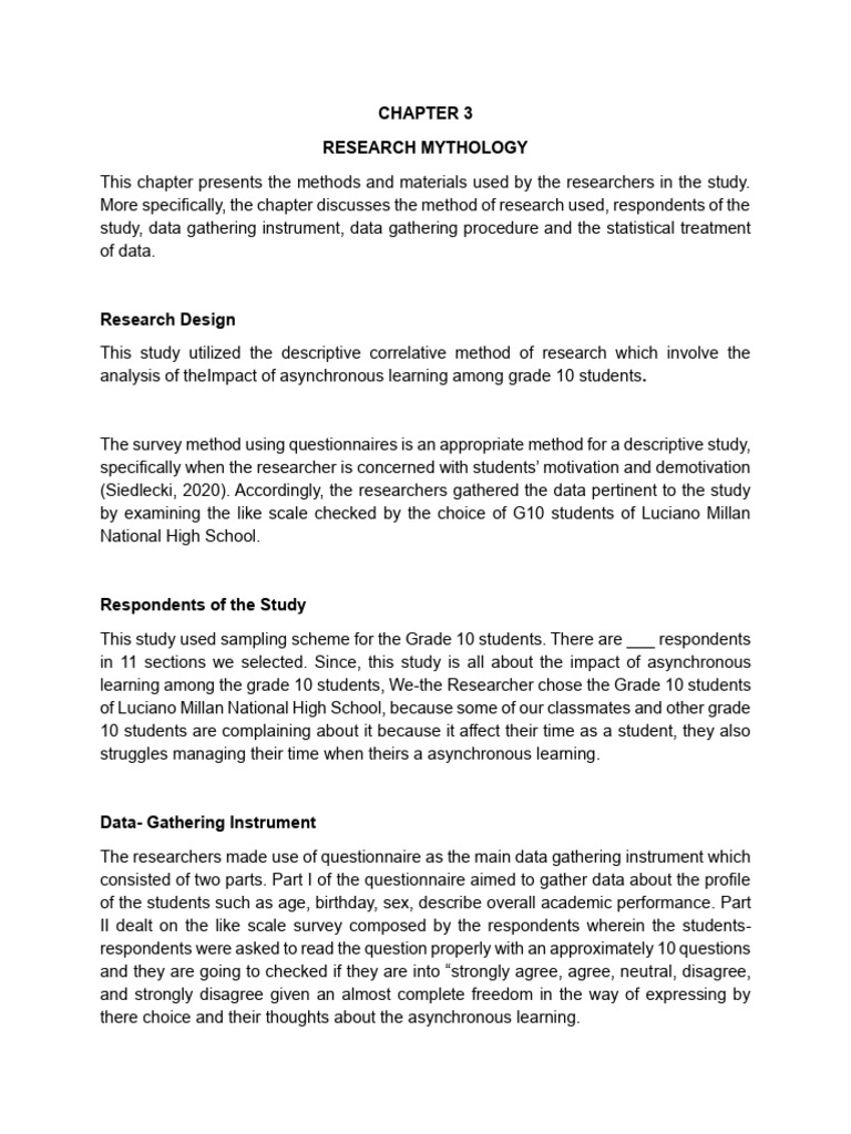 Chapter 3 | Download Free PDF | Survey Methodology | Questionnaire