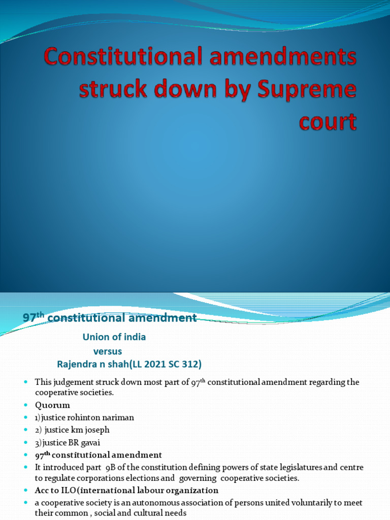 Constitutional Amendments Struck Down by Supreme Court | PDF ...
