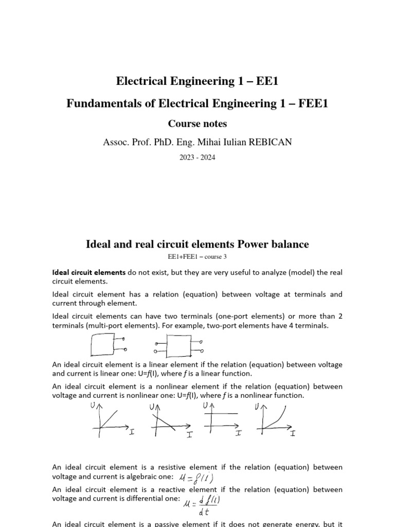 EE1 FEE1-Course3 | PDF | Electrical Network | Electrical Resistance And Conductance
