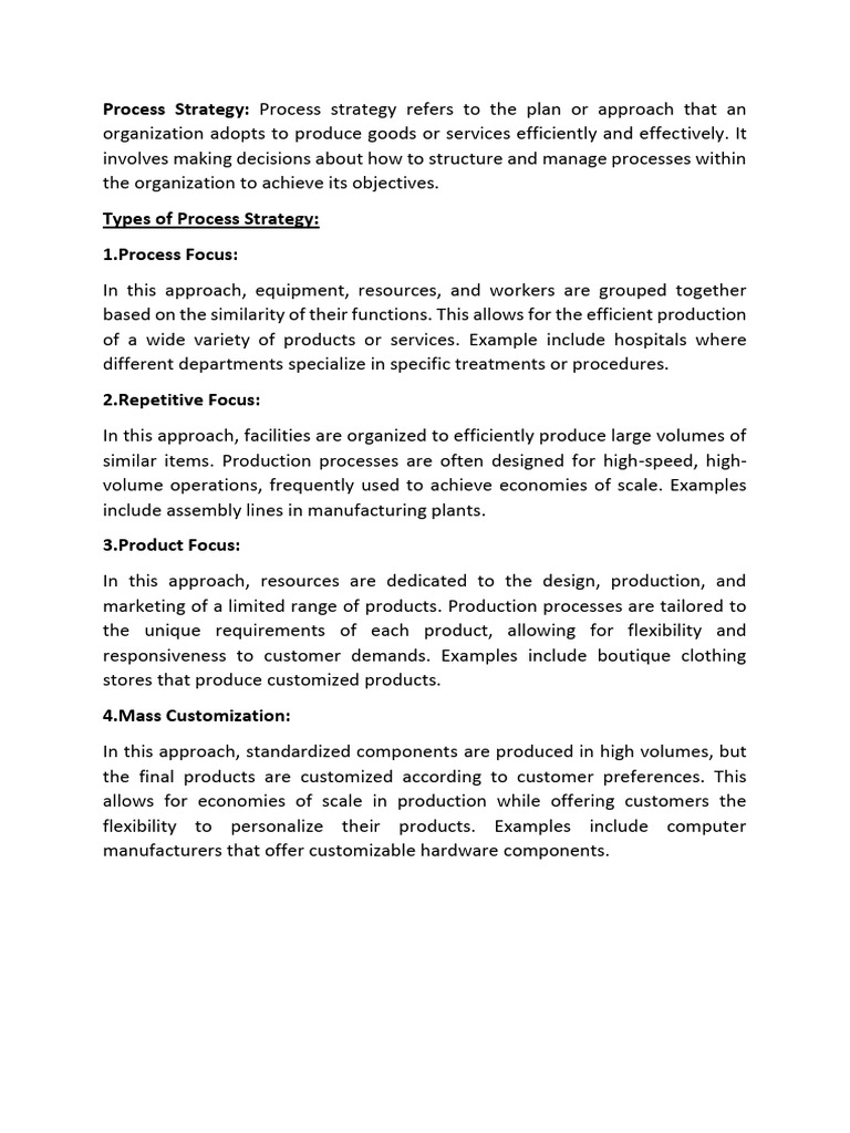 Process Strategy NOTES | PDF | Lean Manufacturing | Performance Indicator