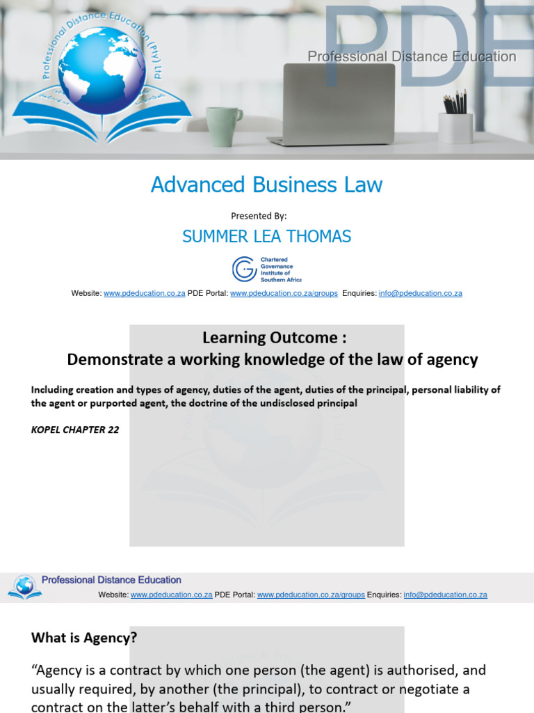 Advanced Business Law - Class Notes - Learning Outcome 4 | PDF | Law Of ...