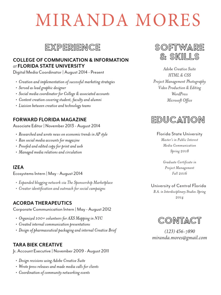 Miranda Mores Resume | Download Free PDF | Mass Media | World Wide Web