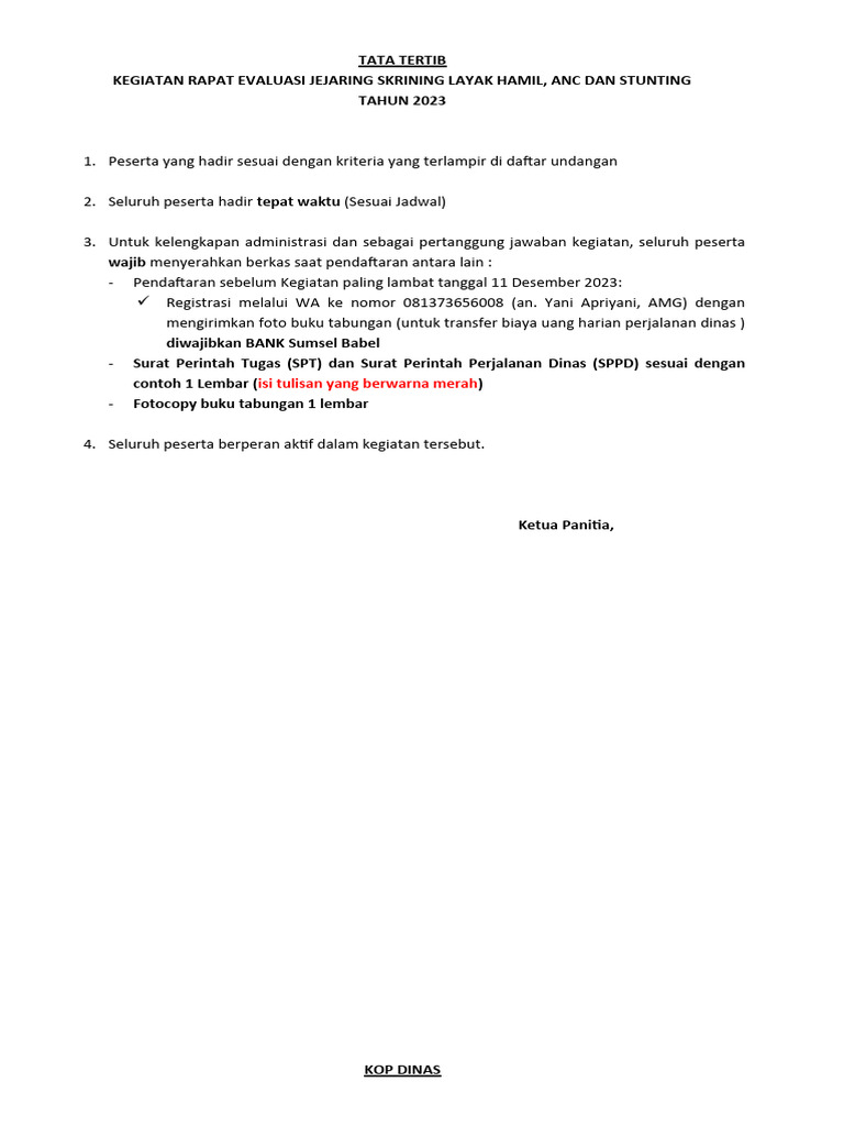 Tata Terib Dan Contoh SPT SPPD | PDF