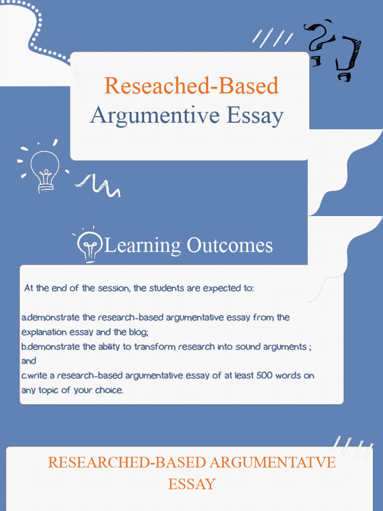 Research-Based Argumentative Essay Guide | PDF | Essays | Question