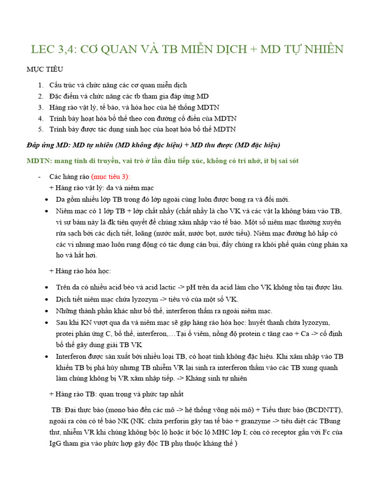 LEC 3,4 Huyết học | PDF