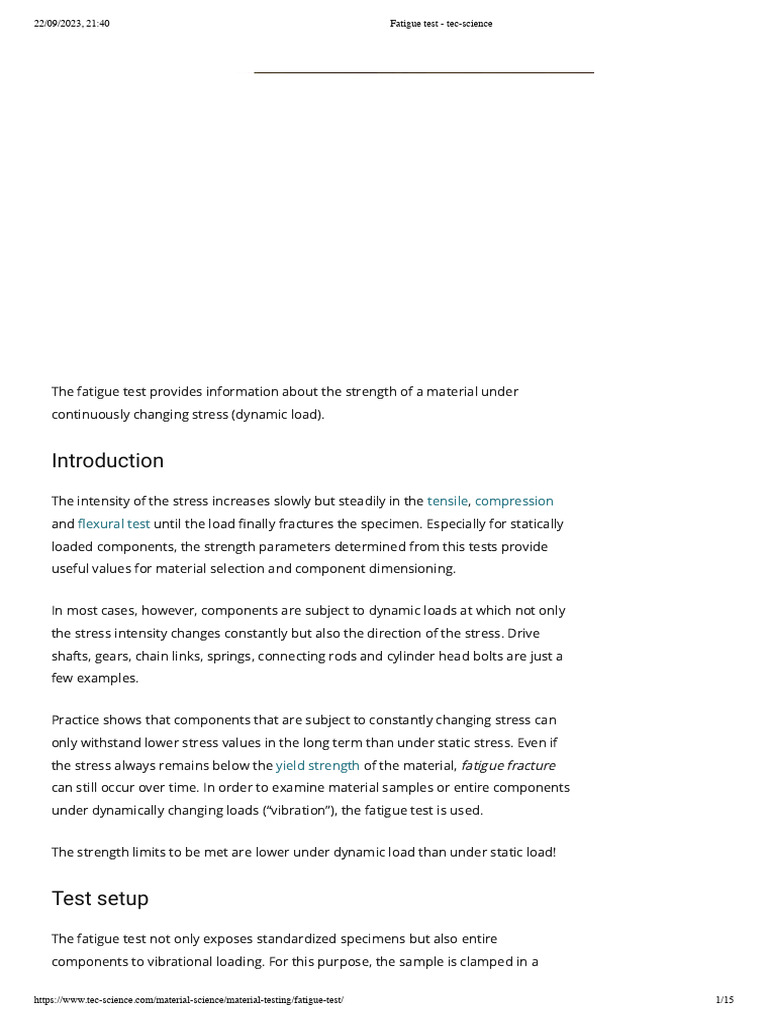Fatigue Test - Tec-Science | PDF | Fatigue (Material) | Strength Of ...