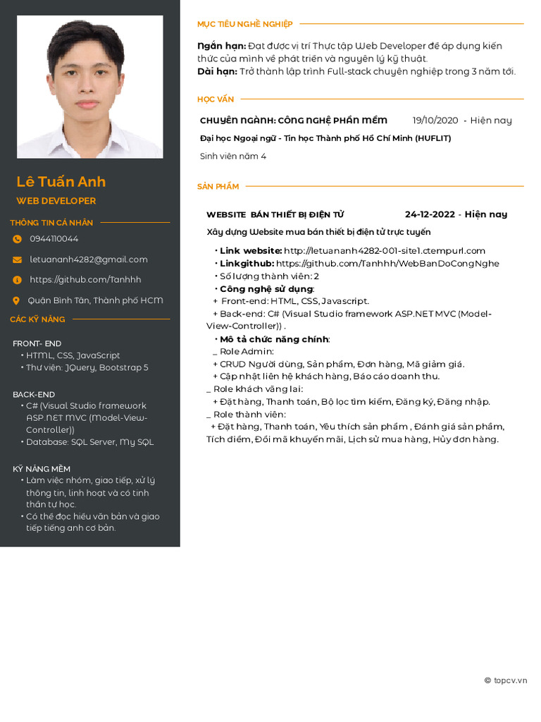 Lê Tuấn Anh - CV Intern | PDF