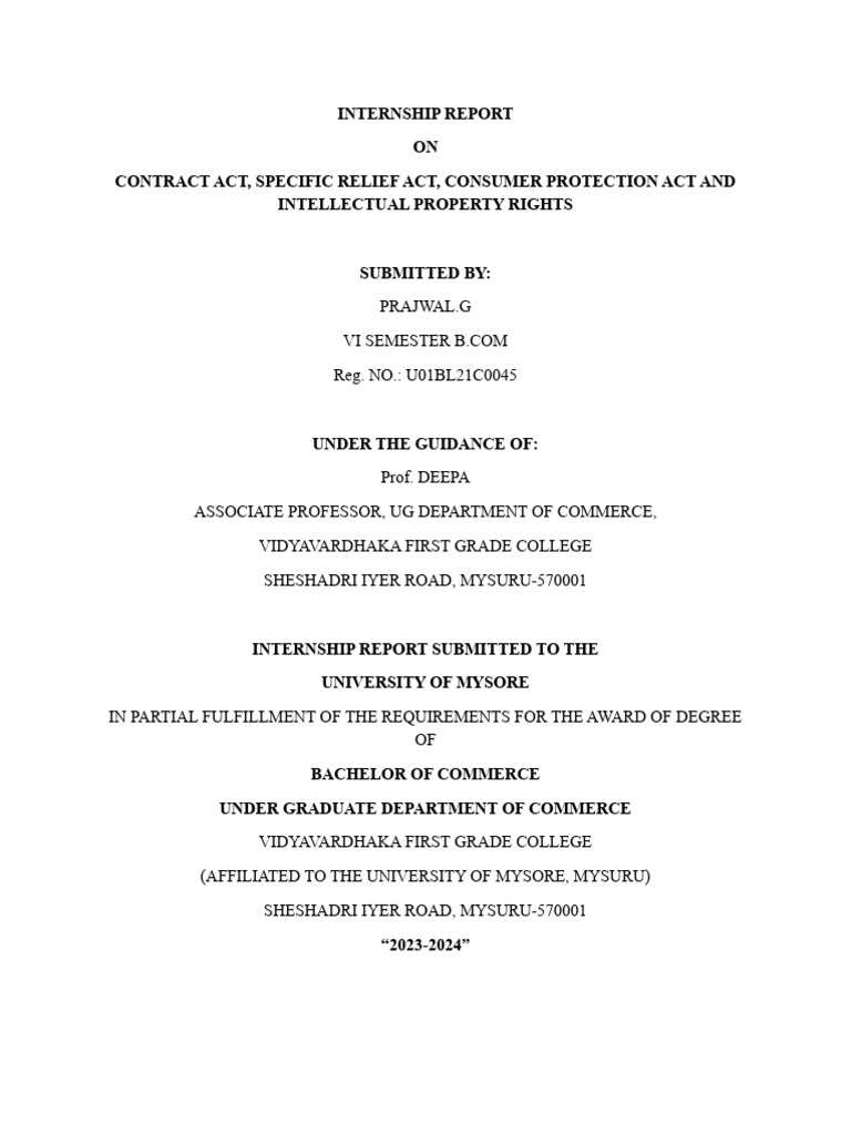 internship report | PDF | Legal Remedy | Trademark