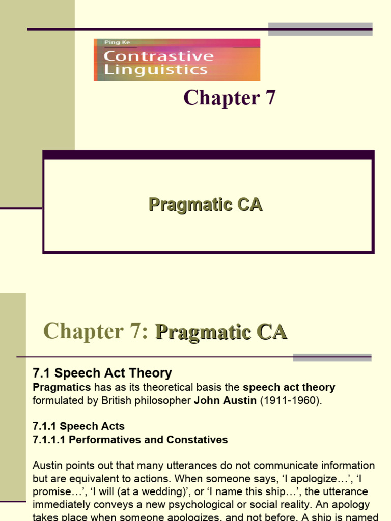 NNHDC Chapter 7 Pragmatics | PDF | Linguistics | Semiotics
