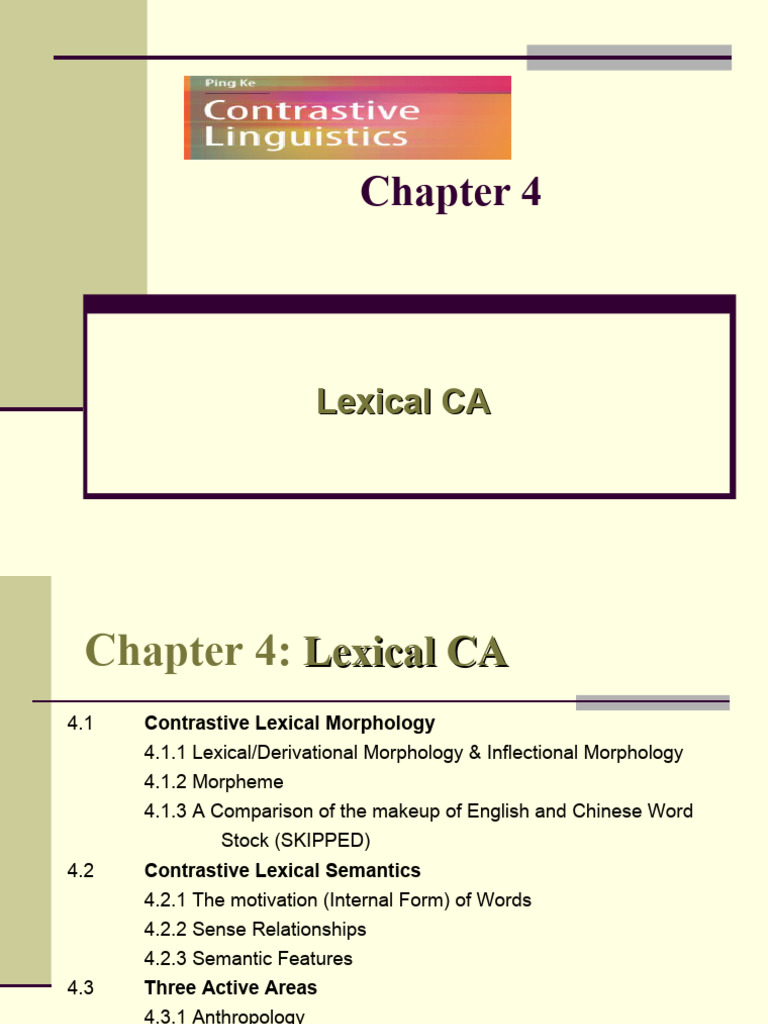 NNHDC chapter 4 lexico | PDF | Lexicon | Morphology (Linguistics)