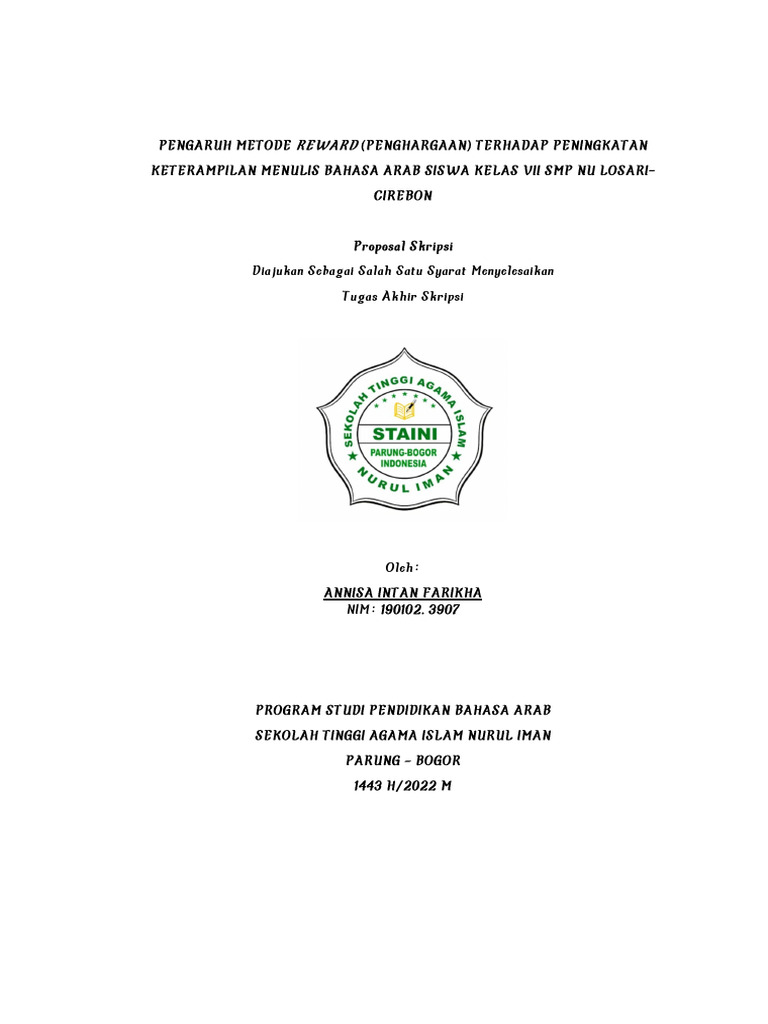 Proposal Annisa Pba Vii | PDF