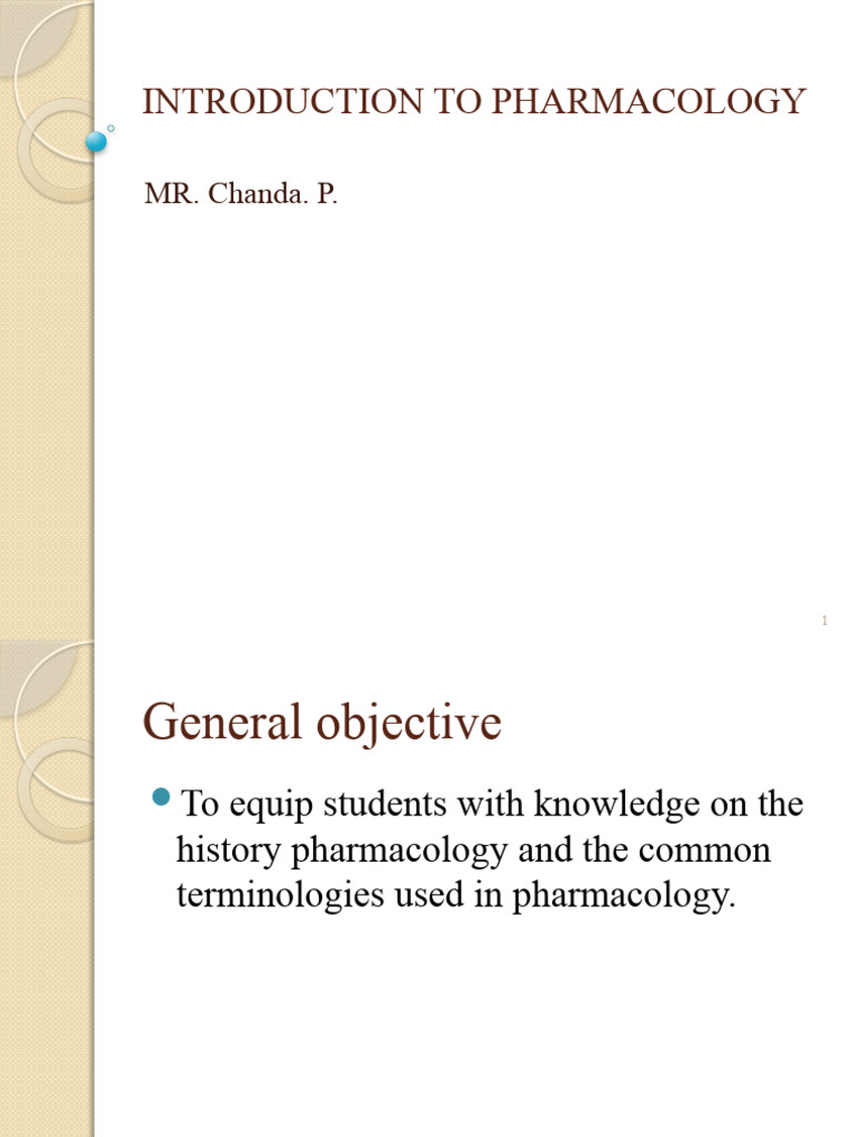 Introduction To Pharmacology | PDF | Pharmacology | Pharmacokinetics