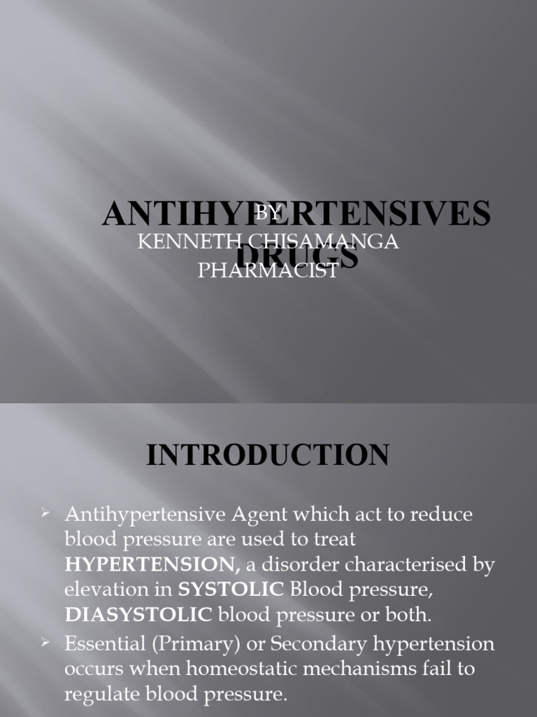 14 Antihypertensives Drugs | PDF | Hypertension | Blood Pressure