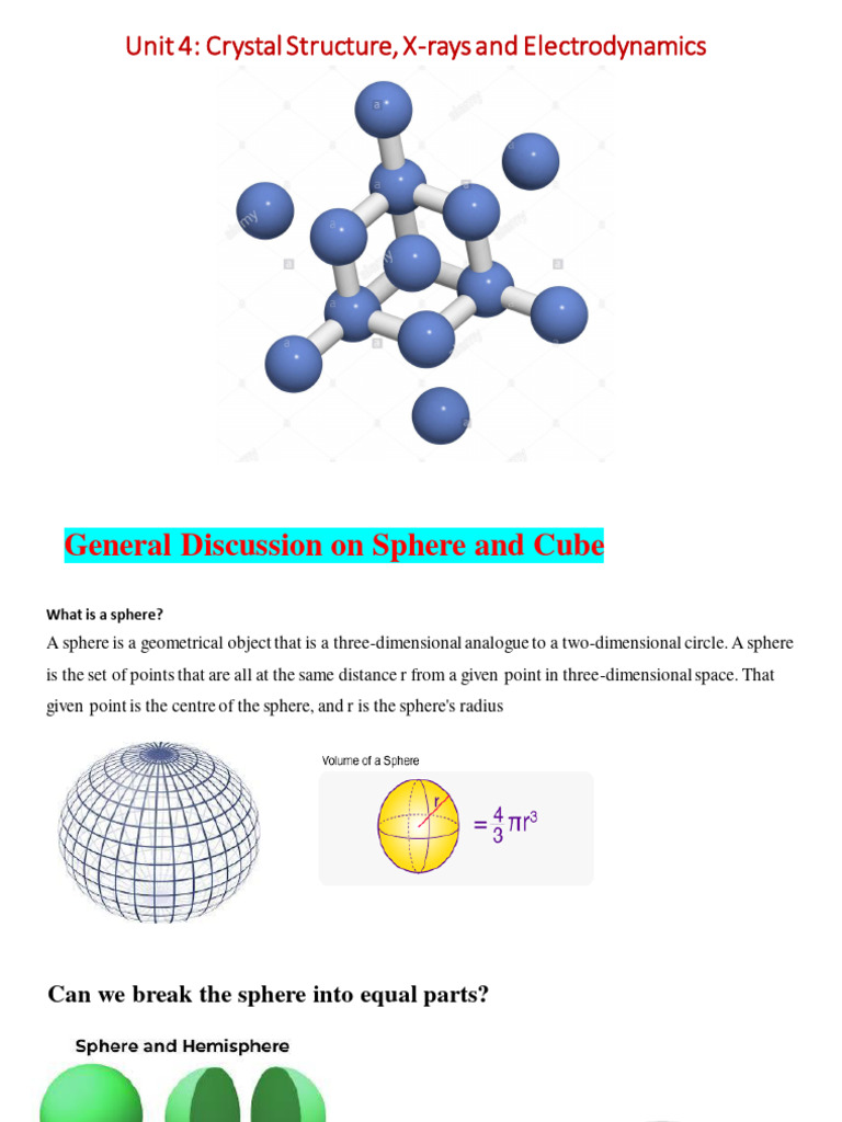 Crystal Structures: Spheres, Cubes, and X-rays | PDF | Crystal ...