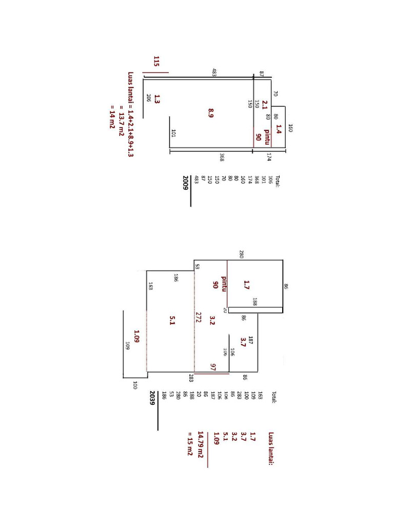 Denah Toilet Gedung 1 Lantai 1 | PDF