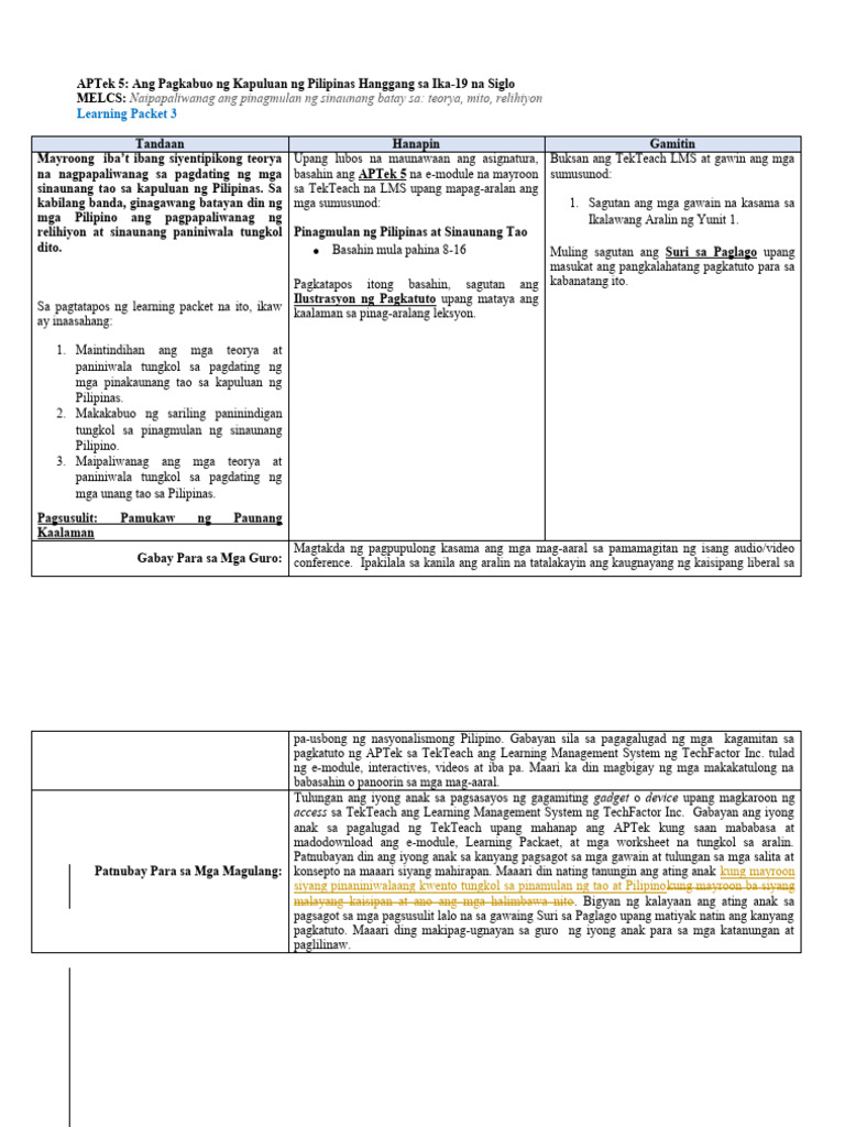 AP 5-Unit 1-LP 3-Pechon (Revised) | PDF