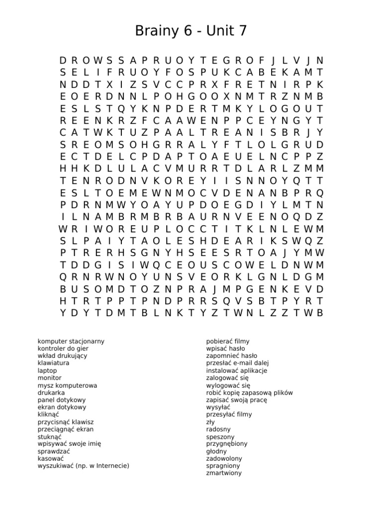 Unit7.wordsearch | PDF