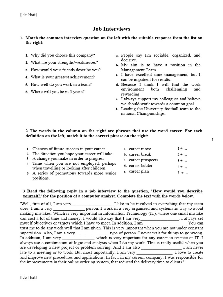 Job Interview Preparation Guide | PDF | Cognition | Cognitive Science