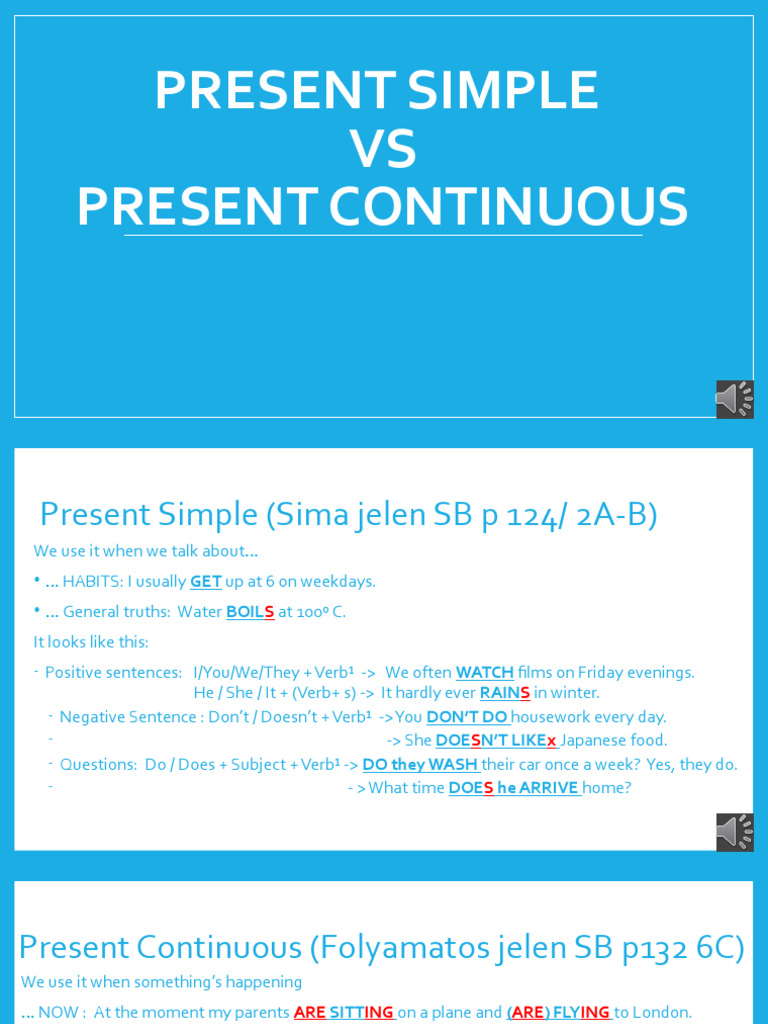 Present Simple vs. Continuous Guide | PDF
