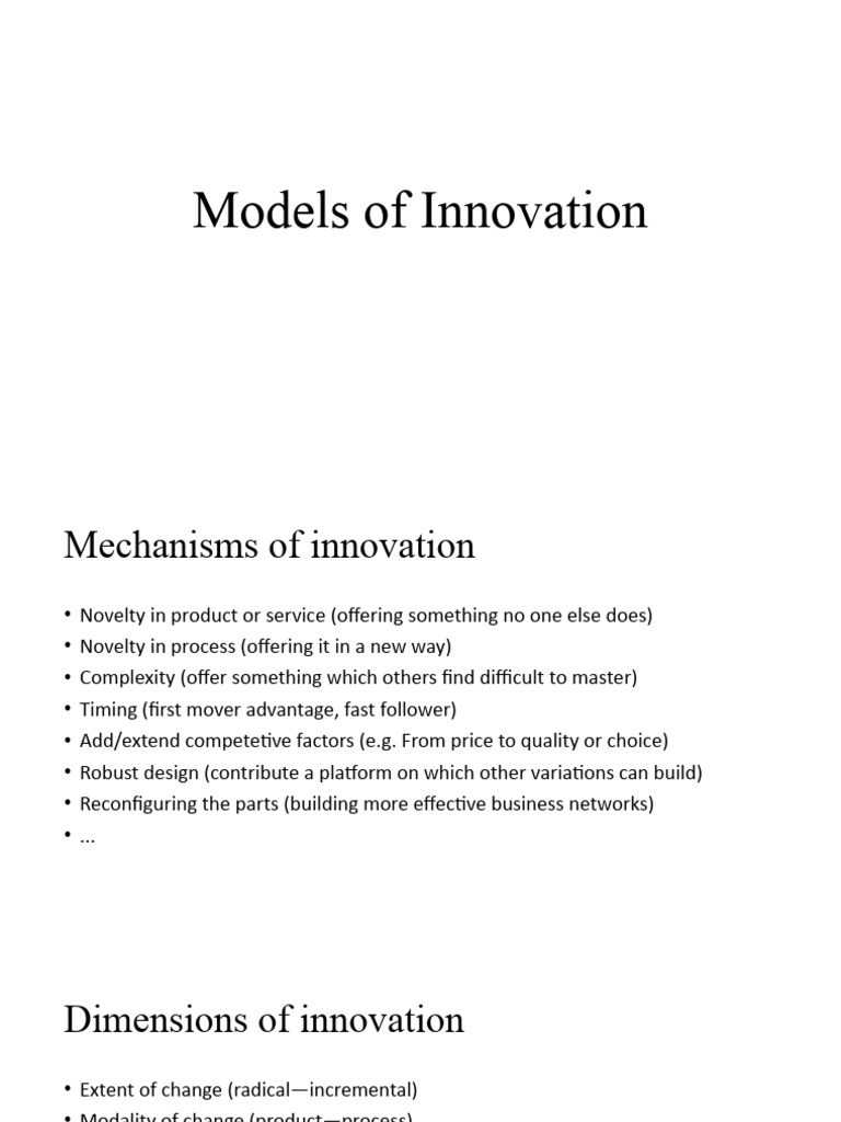 Model of Innovation | PDF | Innovation | Product (Business)