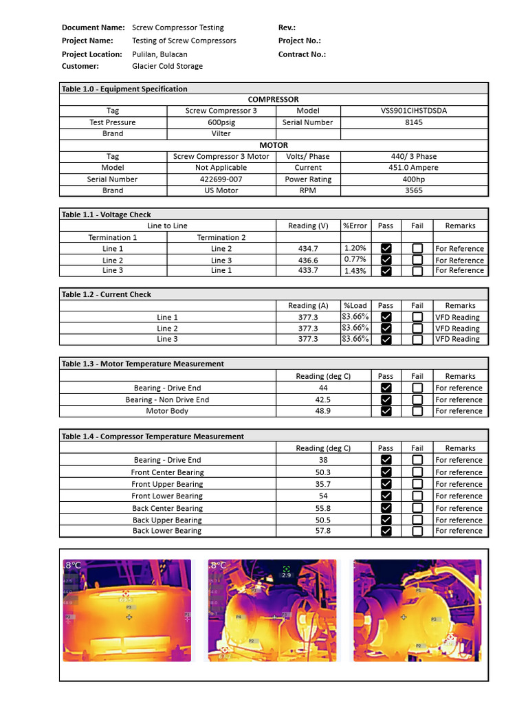 Screw Compressor Testing Report | PDF | Electrical Engineering ...