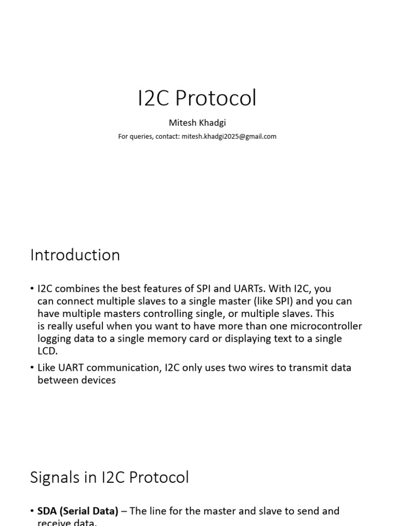 I2C Protocol | PDF | Computer Data | Computer Science