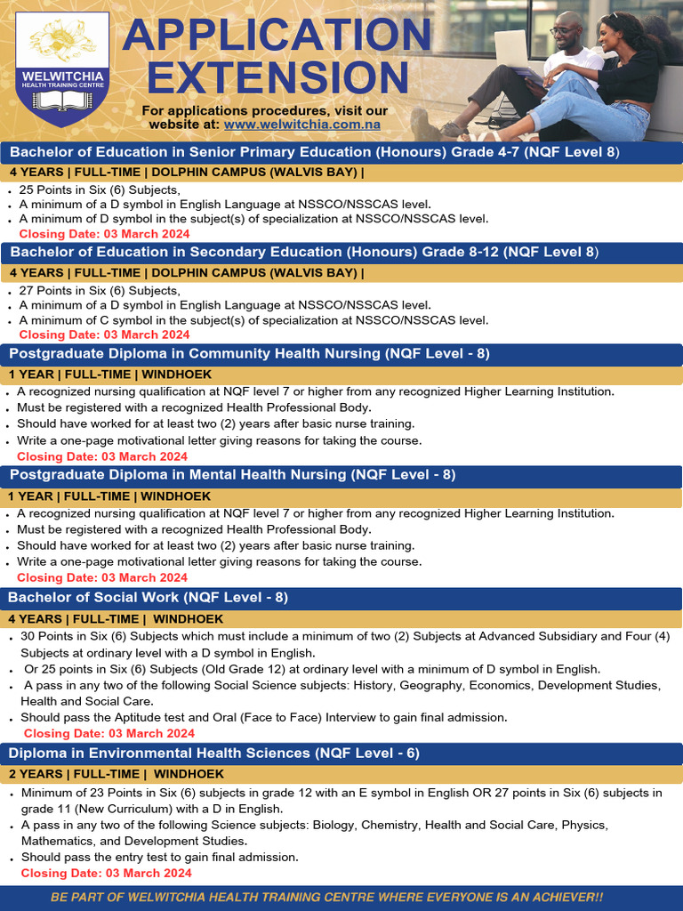 Application Extension February Intake Advert | PDF | Bachelor's Degree ...