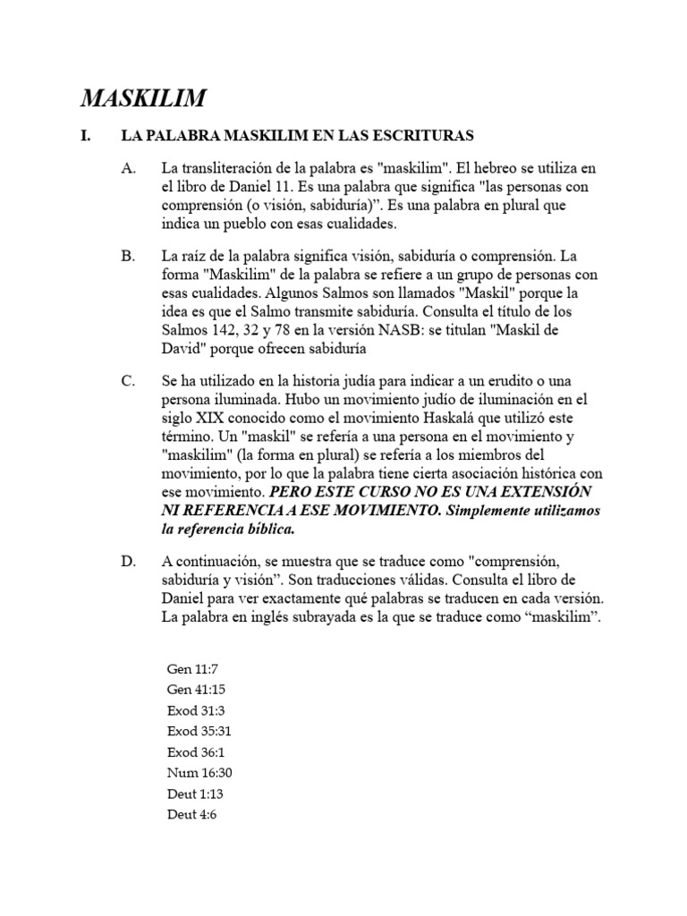 Maskilim Referencias | PDF | Biblia hebrea | Libros de la Biblia hebrea