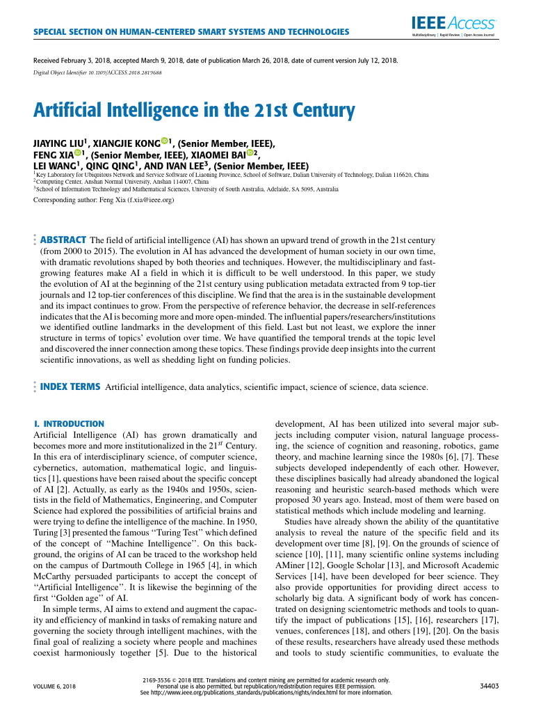 Evolution of AI in the 21st Century | PDF | Validity (Statistics ...
