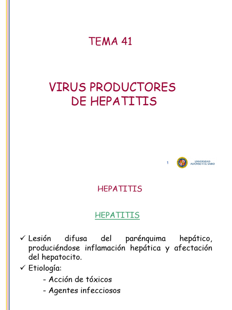 Tema 41 | PDF | Hepatitis | Hepatitis B