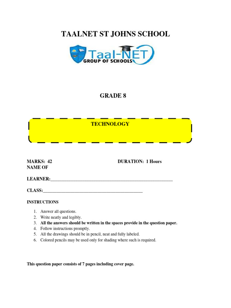 Grade 8 TechNOLOGY | PDF | Beam (Structure) | Mechanical Engineering