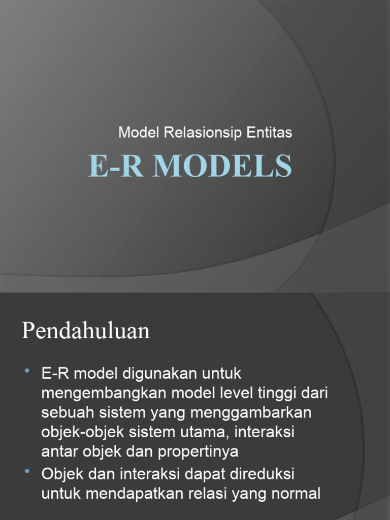 E R Models Lengkap | PDF
