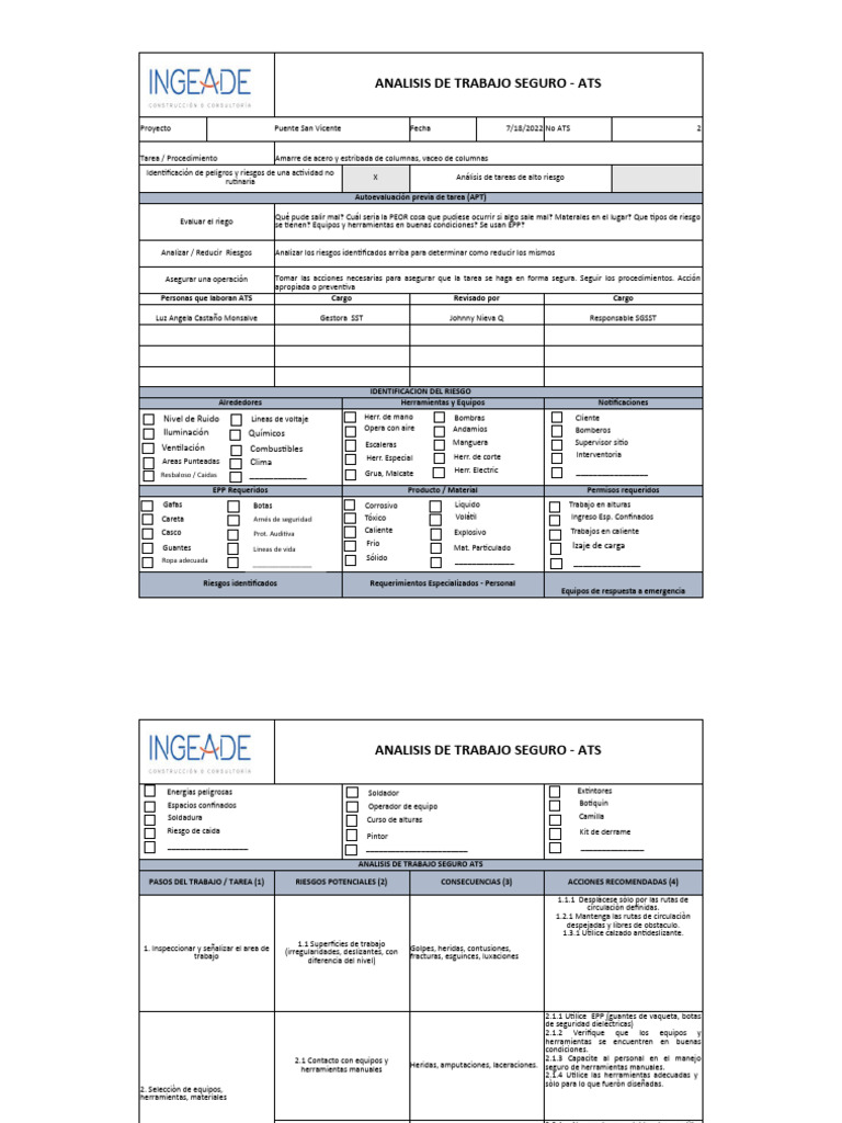 Formato Ats | PDF | Soldadura | Construcción
