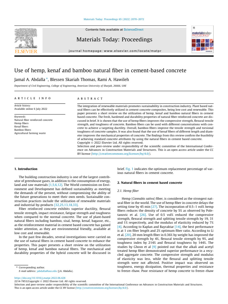 1 s2.0 S2214785322044455 Main | PDF | Concrete | Strength Of Materials