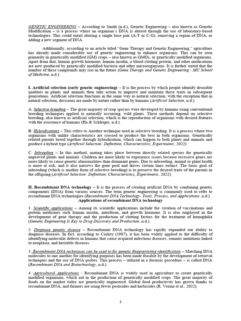 Understanding Genetic Engineering and GMOs | PDF | Genetically Modified ...