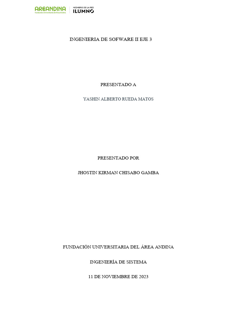 Ingenieria de Sofware 2 Eje 3 | PDF | Caso de uso | Software