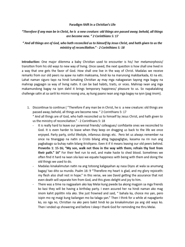Paradigm Shift in A Christian | PDF