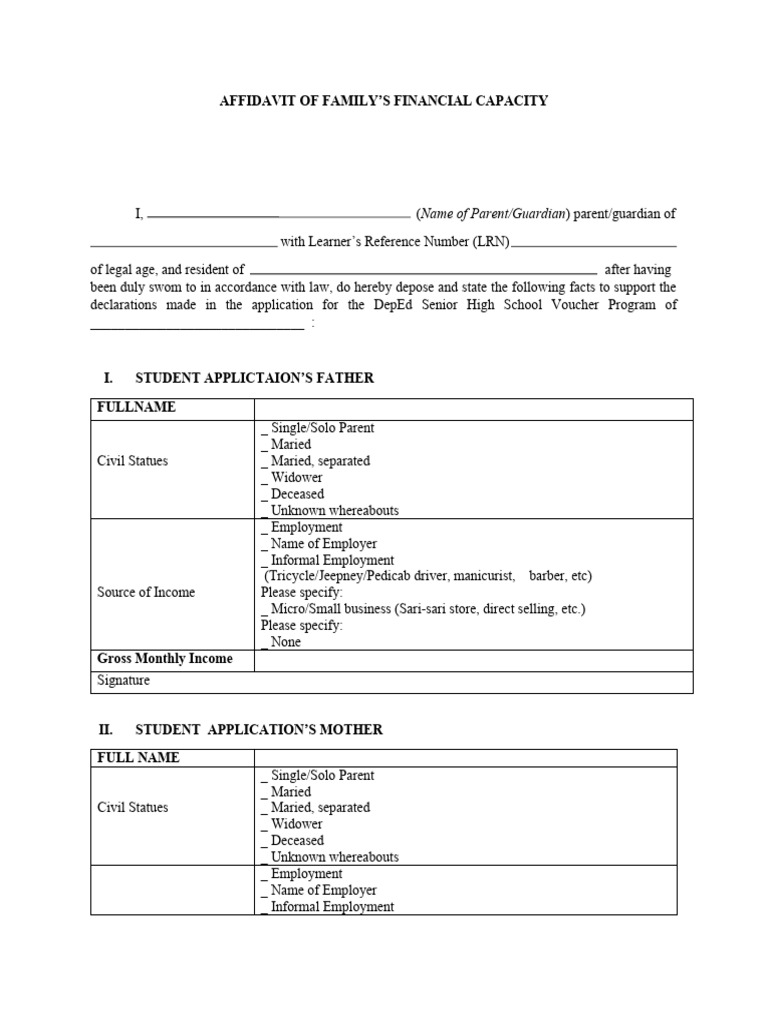 Affidavit of Family | PDF | Affidavit | Evidence