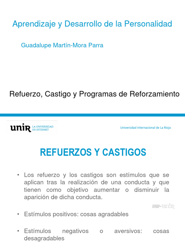 Refuerzo Castigo Programas de Reforzamiento | PDF | Reforzamiento ...