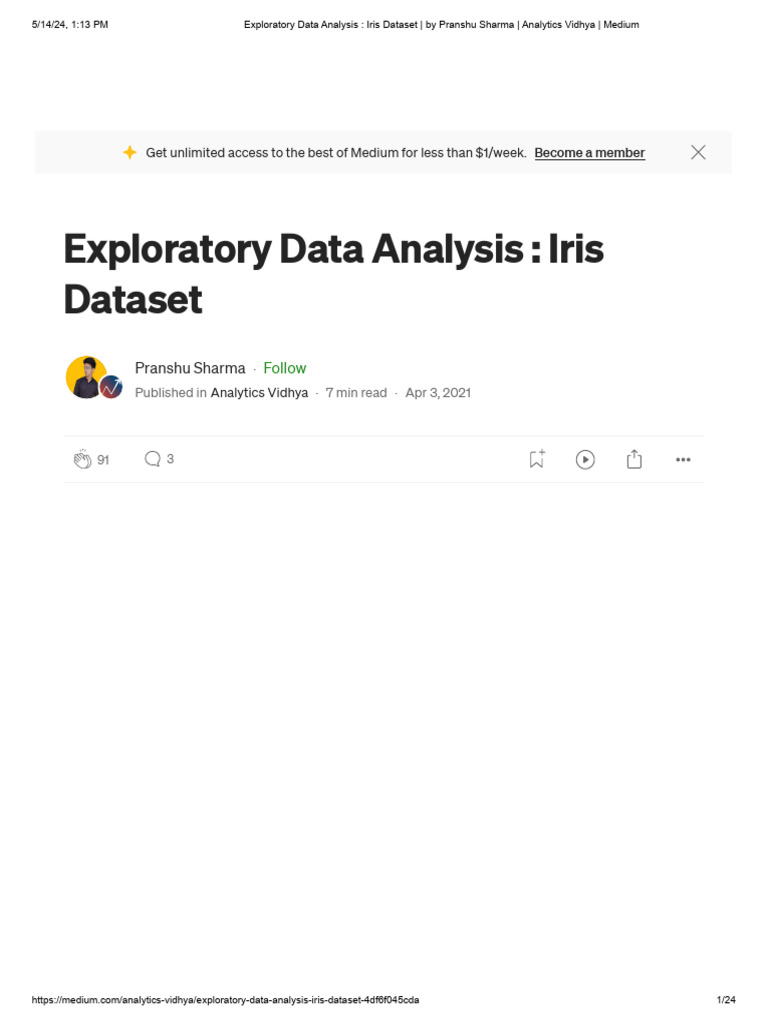 Exploratory Data Analysis - Iris Dataset - by Pranshu Sharma ... Exploratory Data Analysis - Iris Dataset - by Pranshu Sharma ...