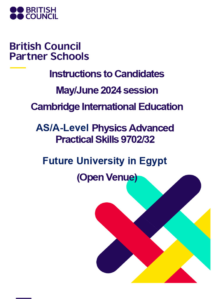Physics Exam Instructions 2024 | PDF | Qr Code | Cairo