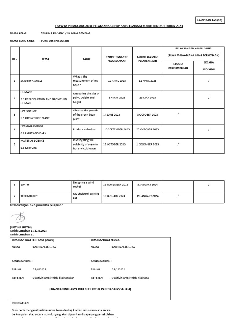 Tass Tahun 2 2023 | PDF
