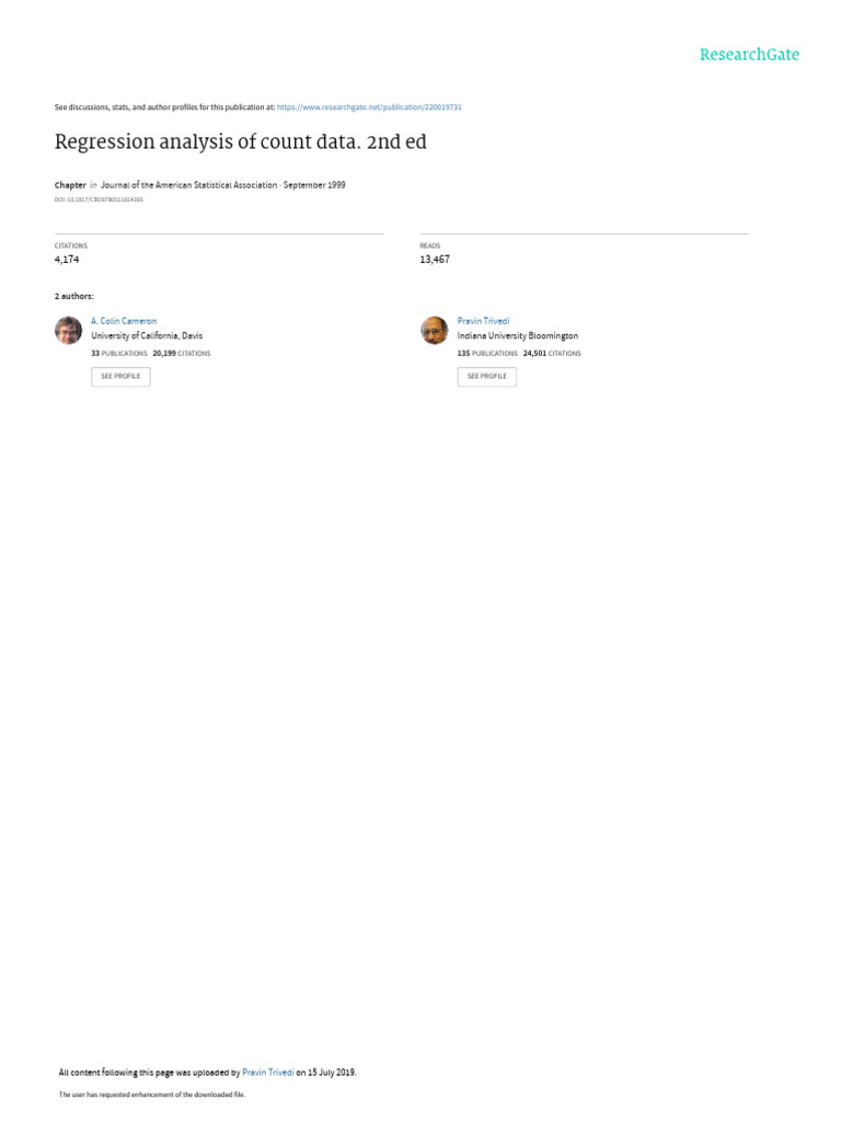 Regression_analysis_of_count_data_2nd_ed | PDF | Statistics | Mathematical And Quantitative ...