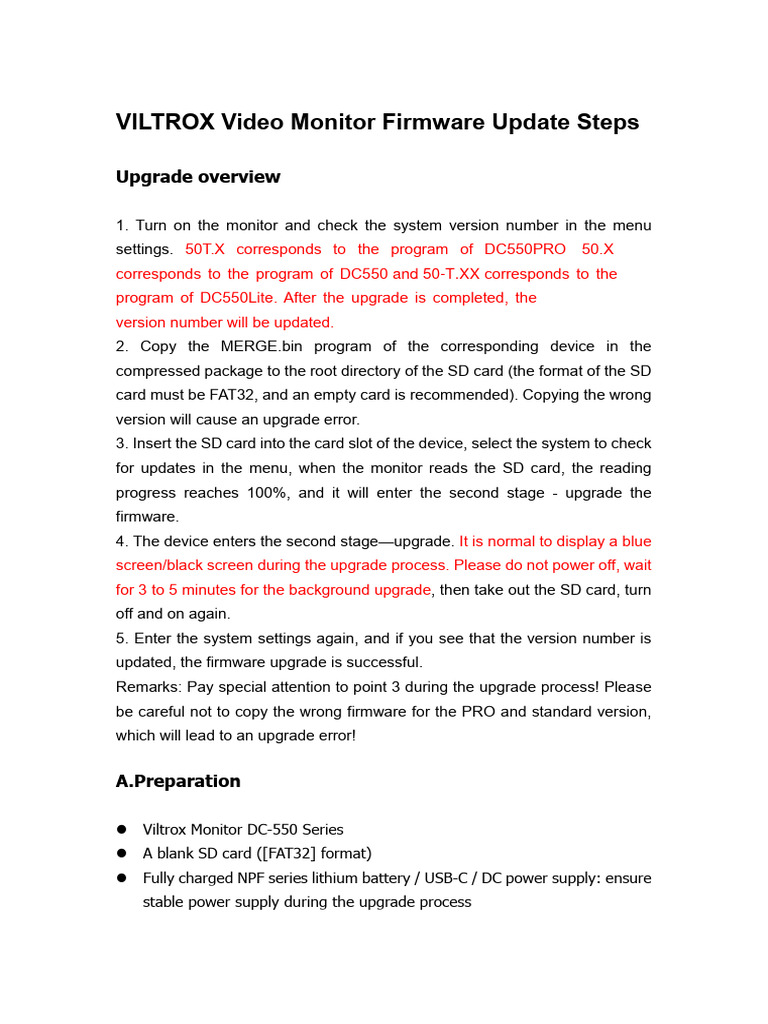 Monitor Firmware Upgrade Manual (Must Read Before Upgrading) | PDF ...