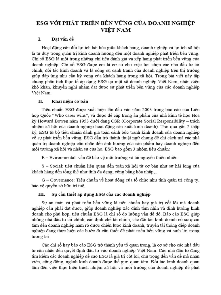 Tóm-tắt-tạp-chí-công-thương-về-ESG | PDF